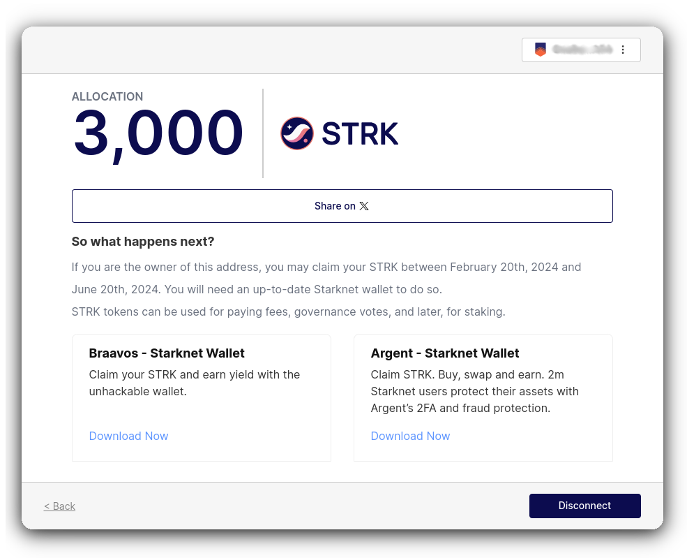 Checking your eligibility to receive Starknet Provisions | Starknet